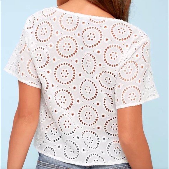 Lulus | Tops | Lulus Eyelet Buttonup Crop Top | Poshmark